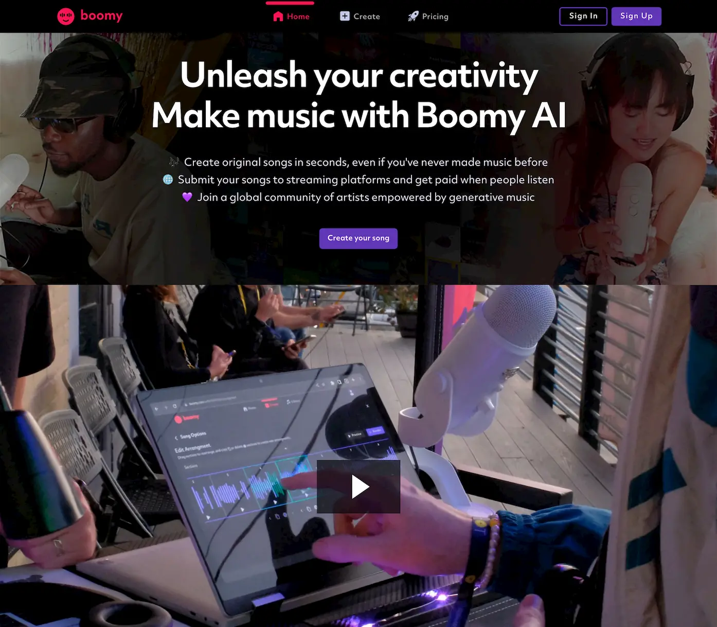 Boomy AI Free Make Music With Artificial Intelligence Toolsfine