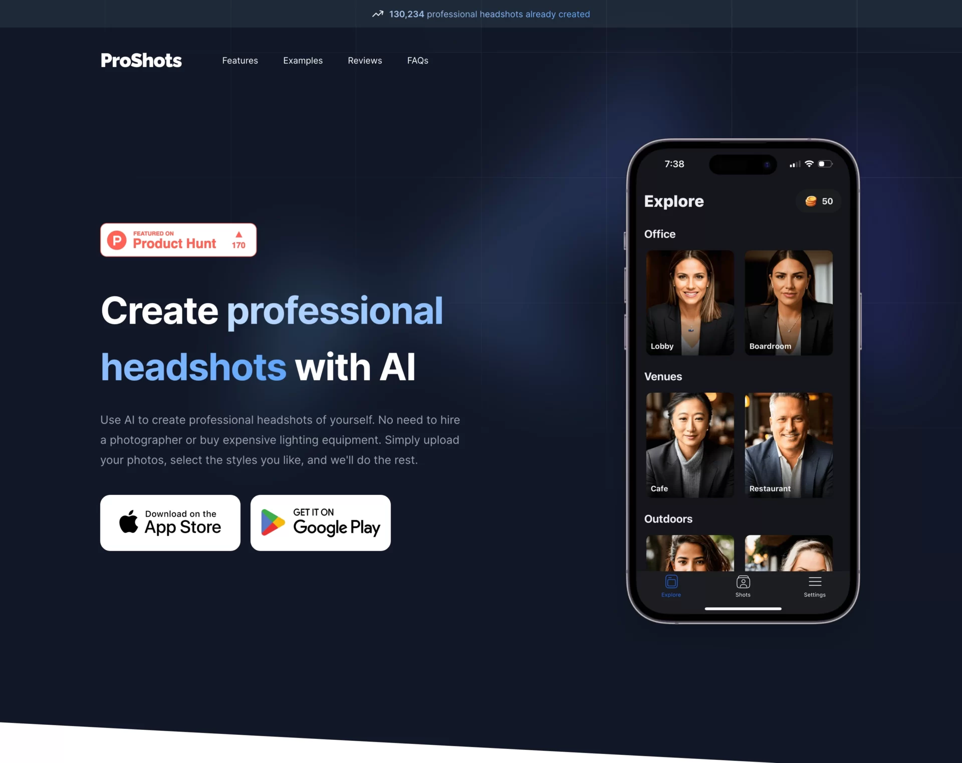 ProShots - Create Professional Headshots With AI | Explore 2024 Best AI ...