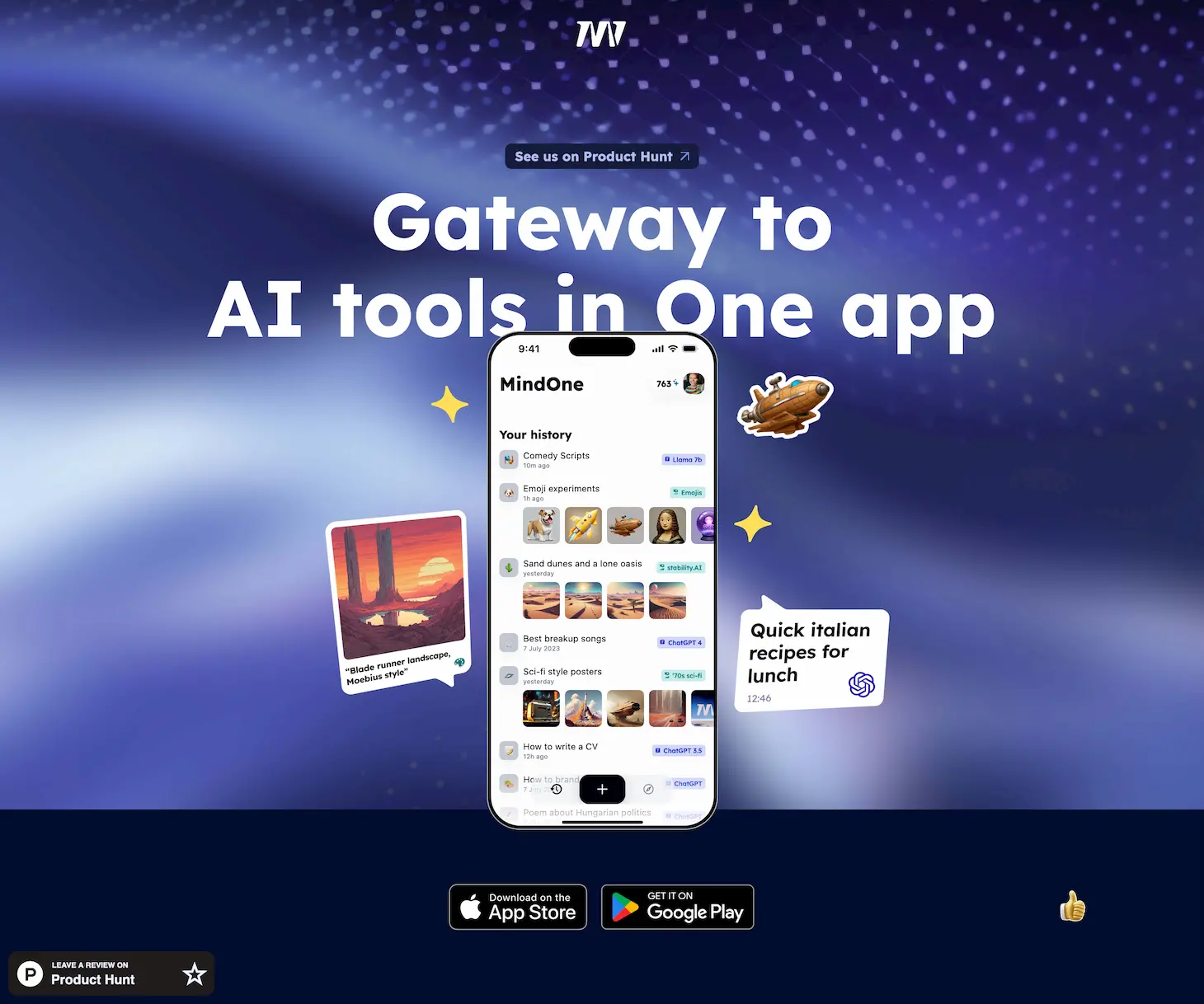 MindOne: Gateway To The Best AI Tools In One App | Explore 2024 Best General AI Tools, IPhone ...
